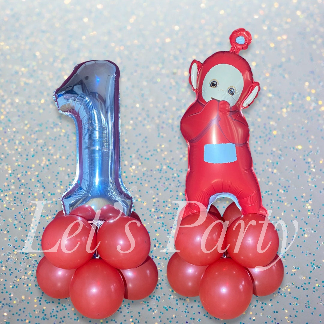 Large Po Teletubbies Character and Number Balloon Display Birthday ...
