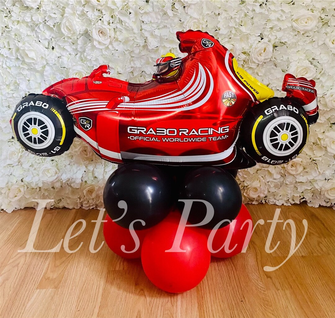 Large Race Car Balloon Display F1 Gift Birthday 3ft Tall Racing Car ...