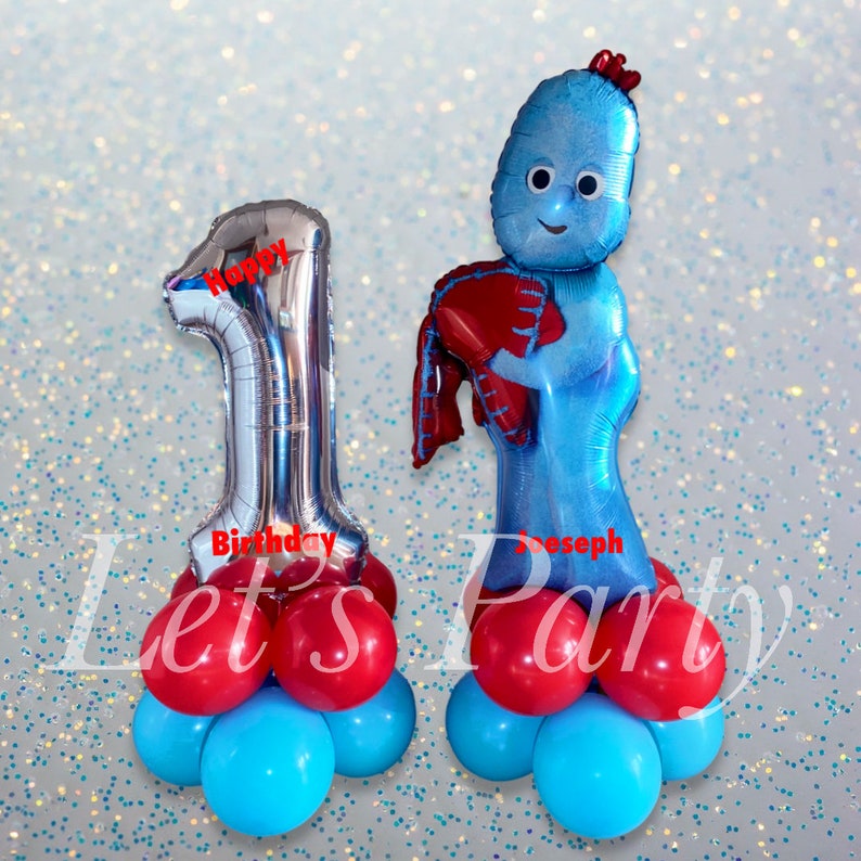 Iggle Piggle Character Cbeebies and Number Balloon Display - Etsy