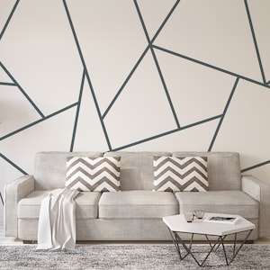 Black Lines Wall Decals, Decorative Vinyl Black Lines, Geometric Lines ...