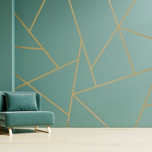 Black Lines Wall Decals, Decorative Vinyl Black Lines, Geometric Lines ...