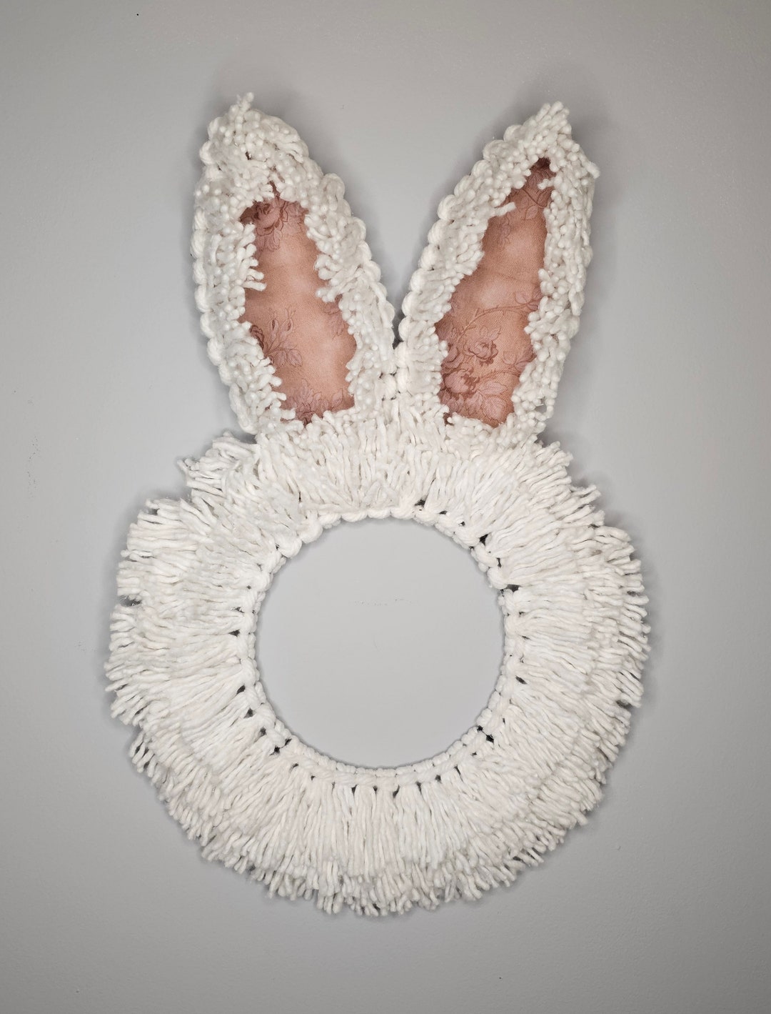 Boho Bunny Wreath, Bunny Ear Wreath, Spring Wreath, Easter Bunny Wreath ...