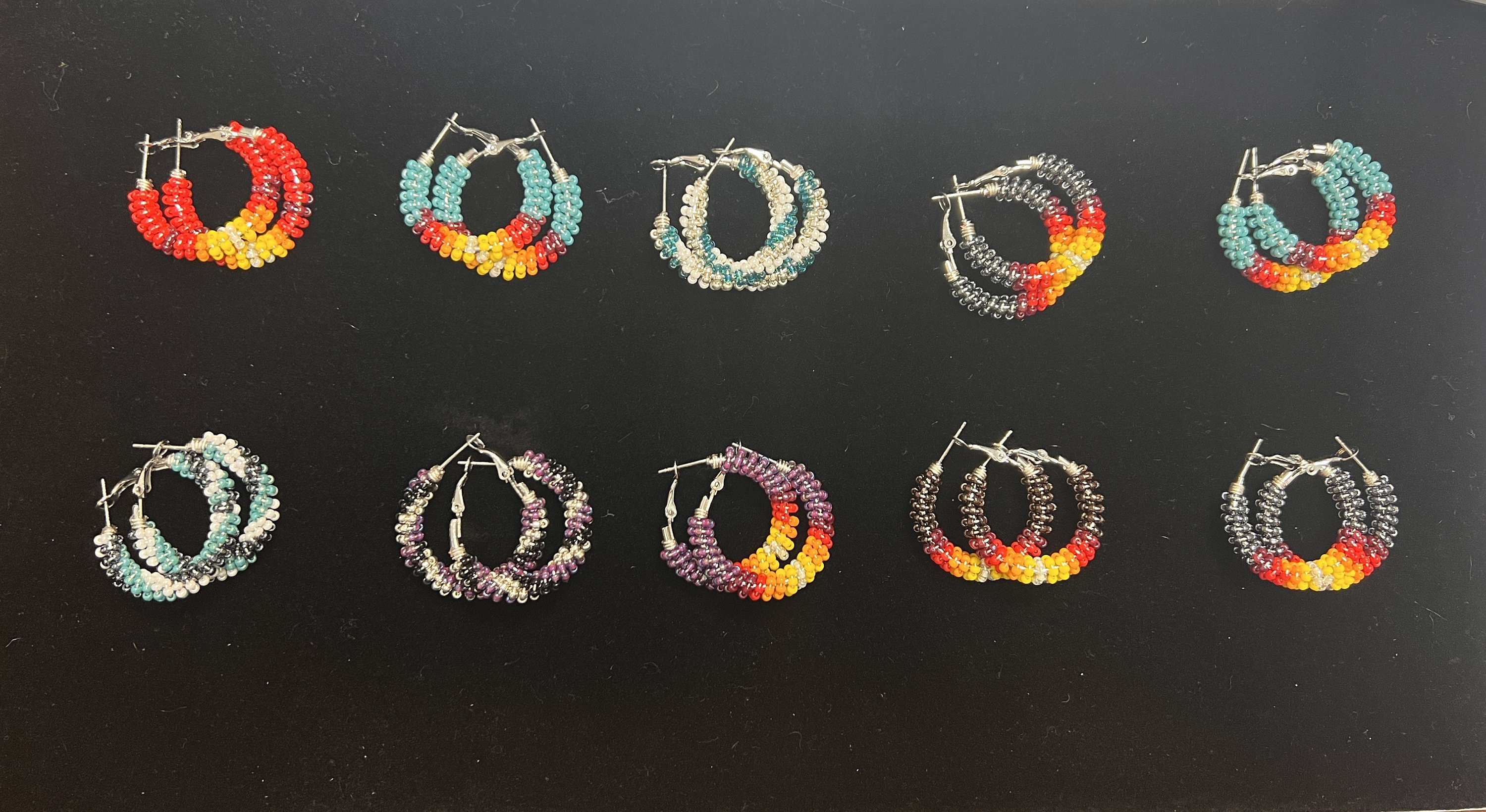 Wrapped Beaded Hoop Earrings - Etsy