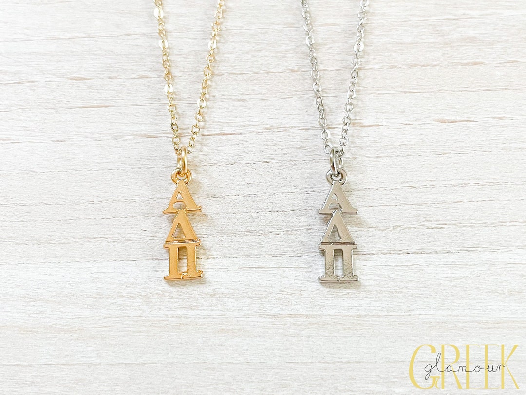 Alpha Delta Pi Sorority Greek Lavalier Drop Necklace (adpi, ΑΔΠ) - Etsy