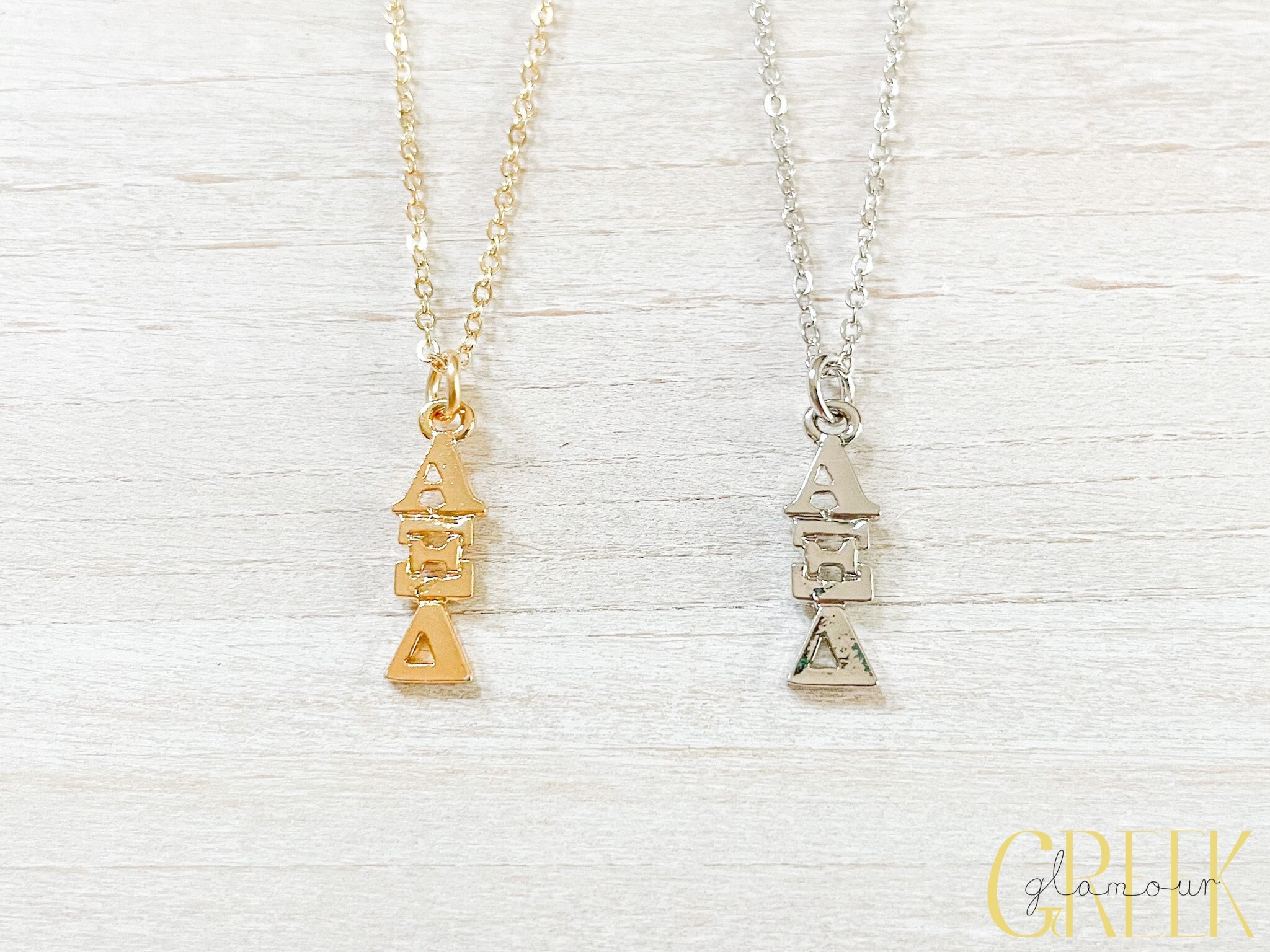 Alpha Xi Delta Greek Lavalier Drop Necklace alpha Xi, Axid, ΑΞΔ - Etsy