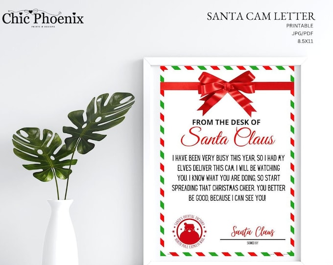 Santa Cam Letter, Printable Letter From Santa Claus,pdf,jpg - Etsy