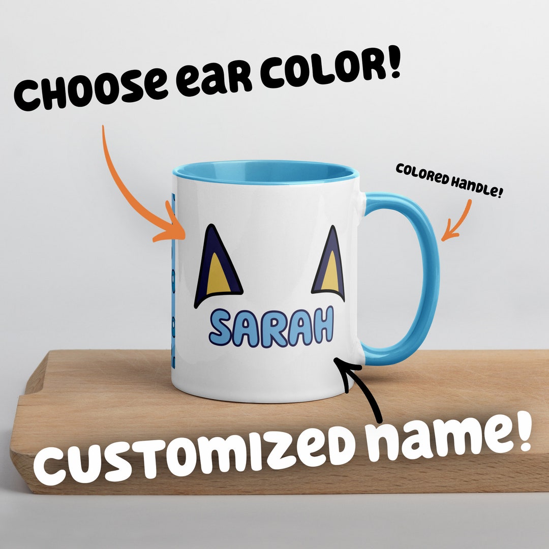 Custom Bluey Mug: Personalized Name, Colorful Ceramic - Etsy