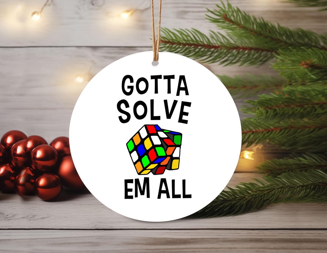 Rubiks Cube Ornament, White Ceramic Ornament, Rubiks Cube Dad Gift Idea ...