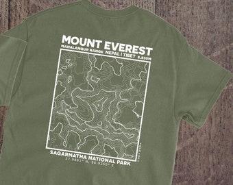 Mount Everest Topographic Map Unisex T-shirt - Etsy