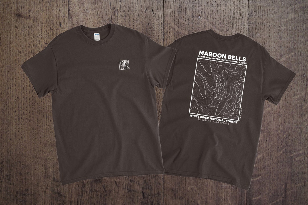 Maroon Bells, Topographic Map Unisex T-shirt - Etsy