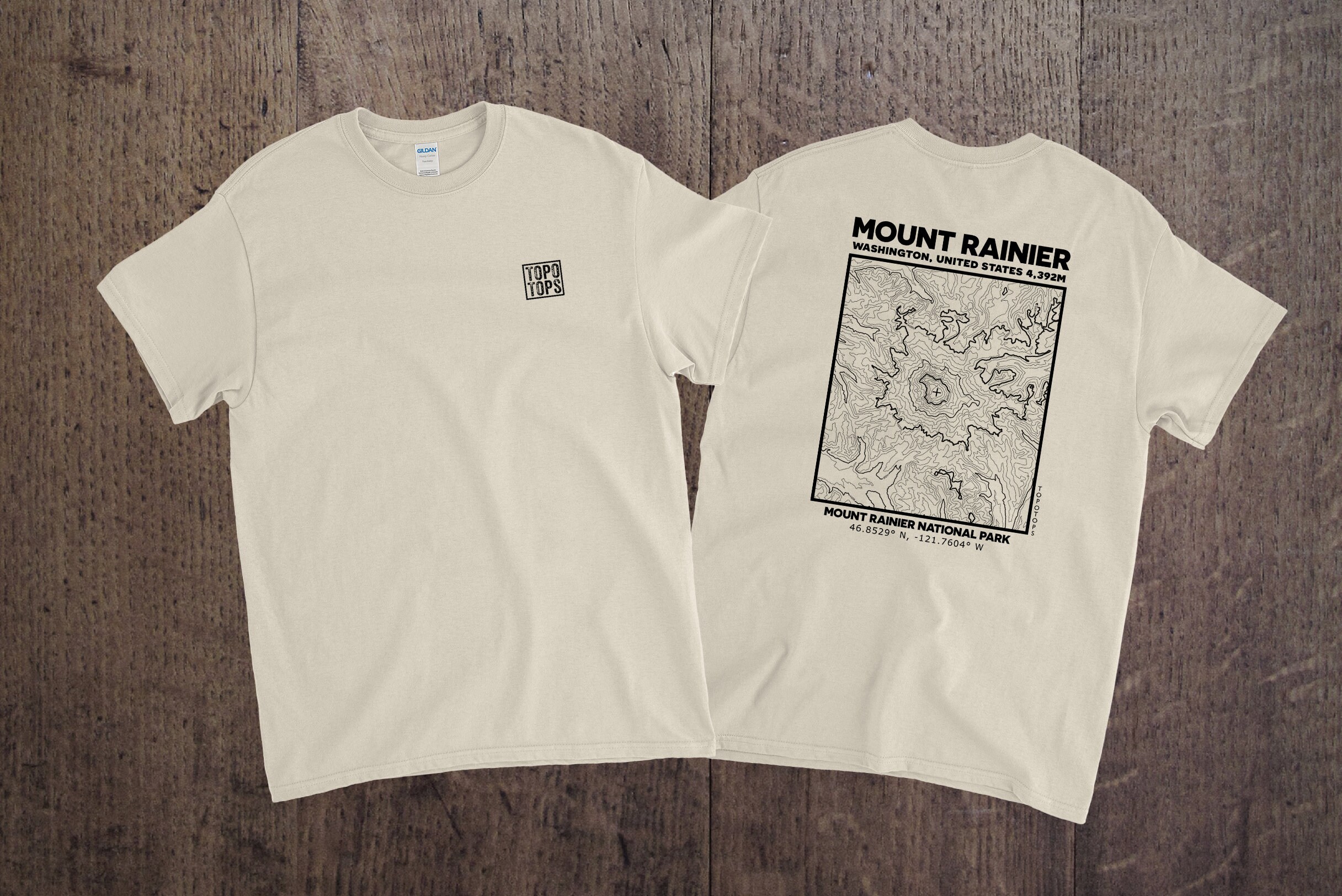 Mount Rainier, Topographic Map Unisex T-shirt - Etsy