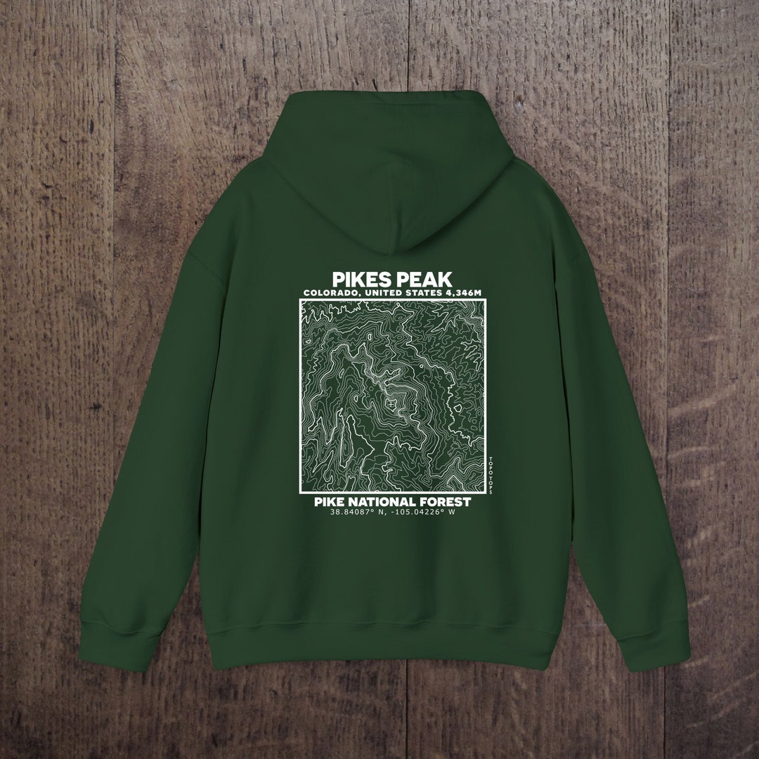 Pike's Peak, Topographic Unisex Hooded Sweatshirt - Etsy