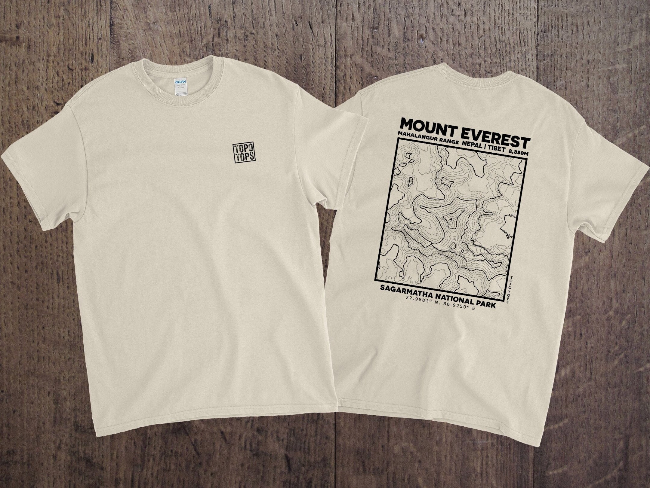 Mount Everest, Topographic Map Unisex T-shirt - Etsy