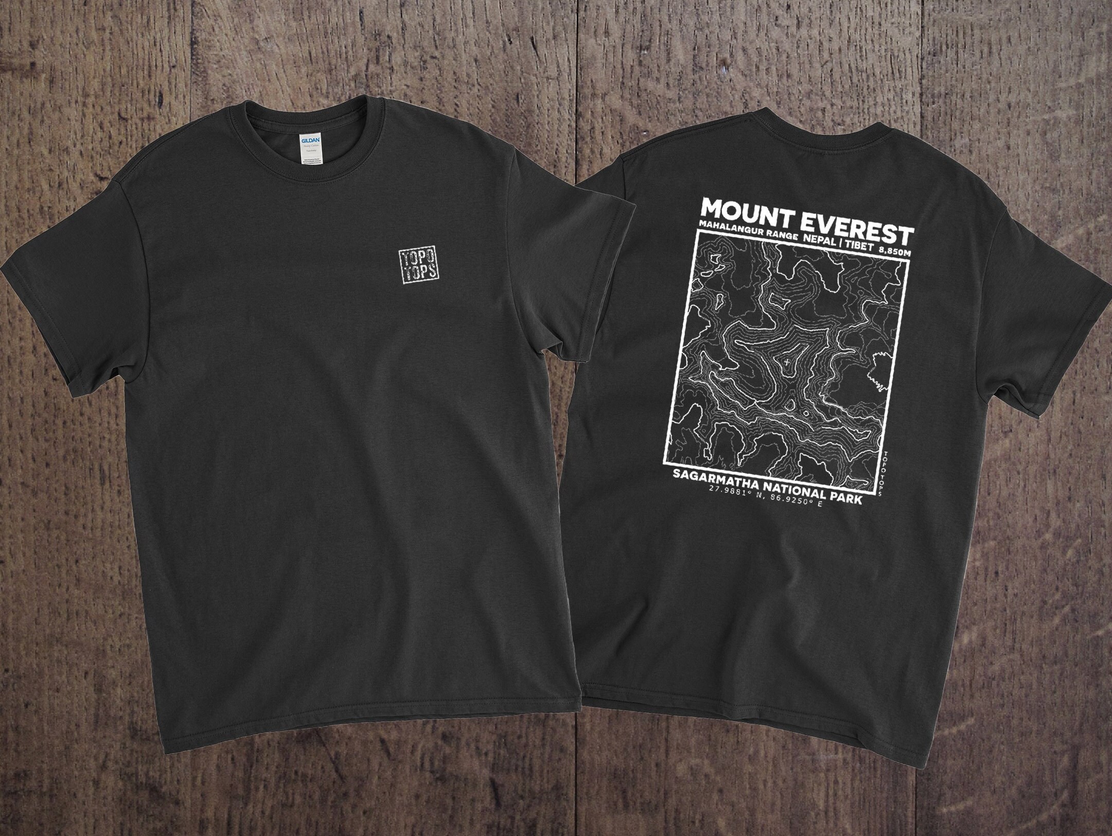 Mount Everest, Topographic Map Unisex T-shirt - Etsy