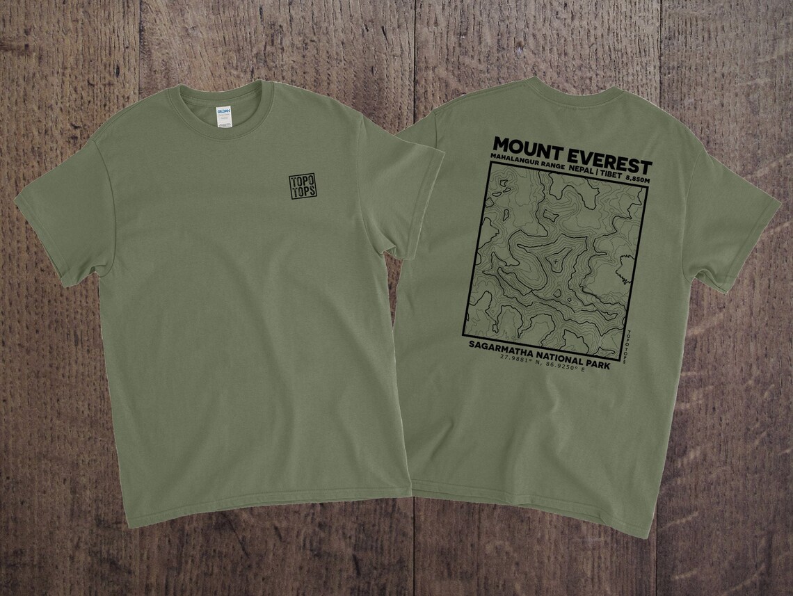 Mount Everest, Topographic Map Unisex T-shirt - Etsy