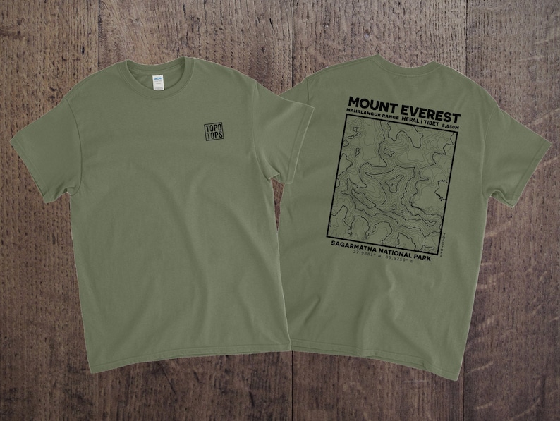Mount Everest, Topographic Map Unisex T-shirt - Etsy