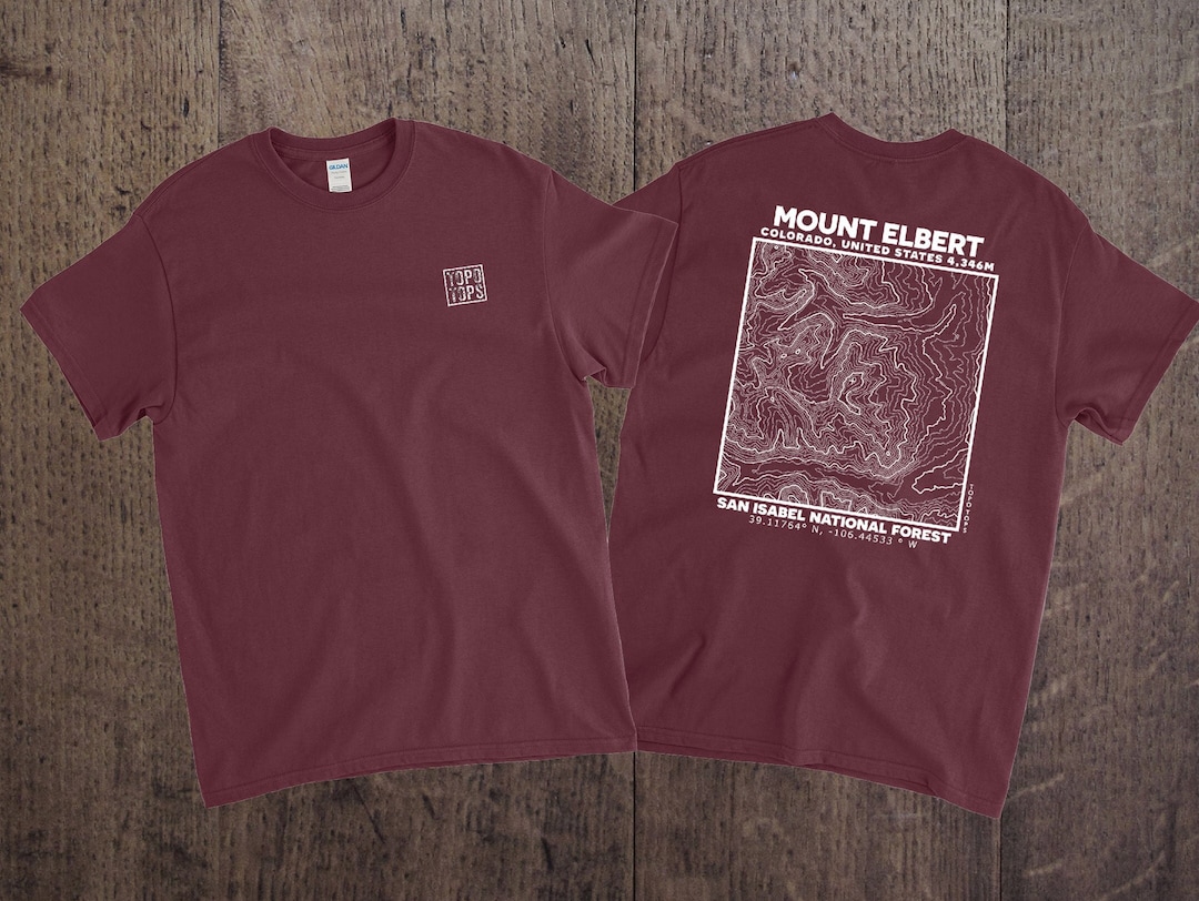 Mount Elbert, Topographic Map Unisex T-shirt - Etsy