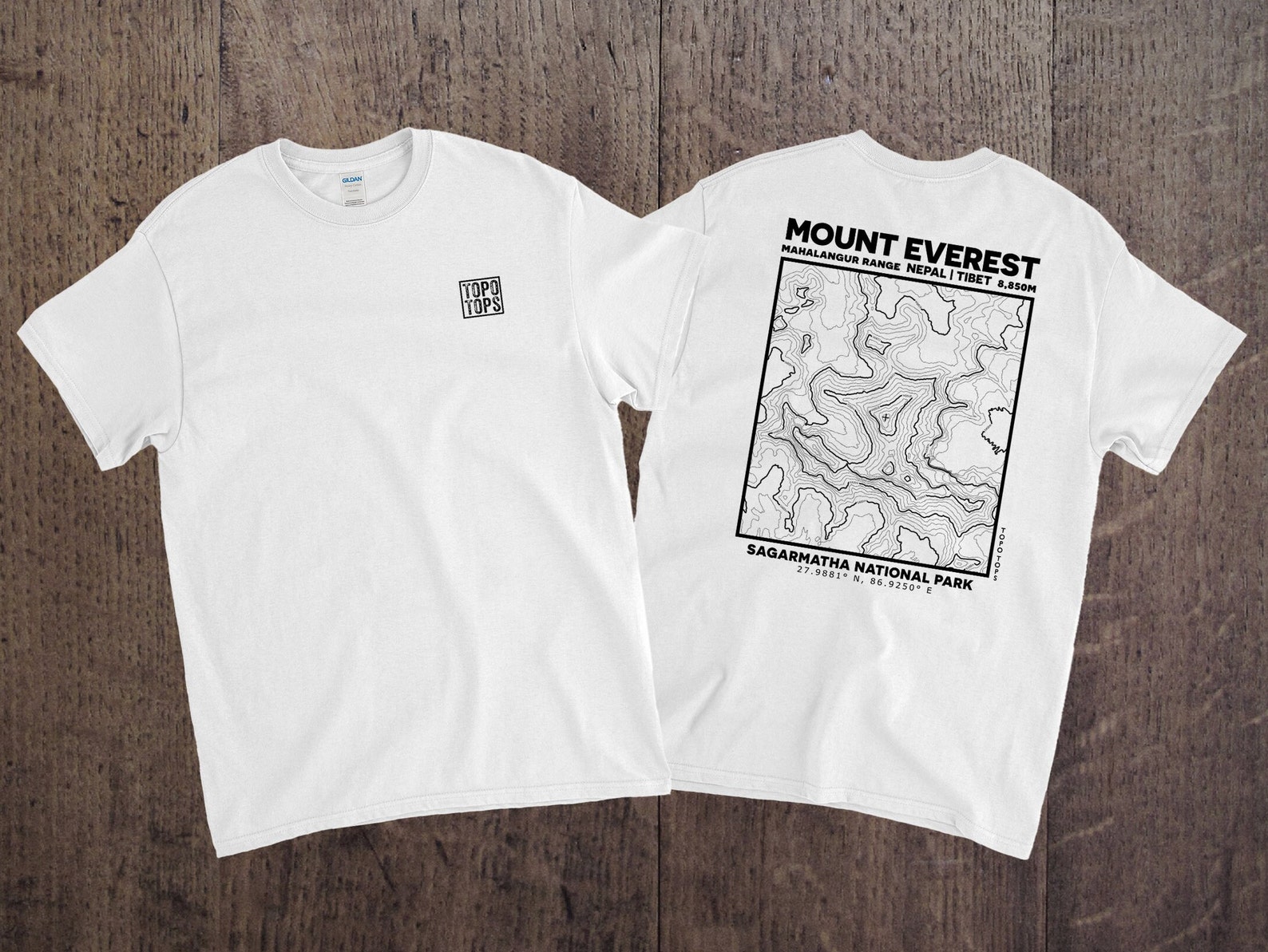 Mount Everest, Topographic Map Unisex T-shirt - Etsy
