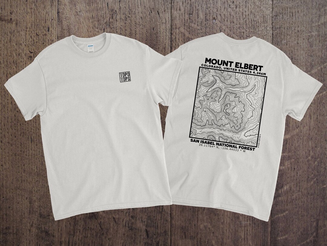 Mount Elbert, Topographic Map Unisex-t-shirt - Etsy
