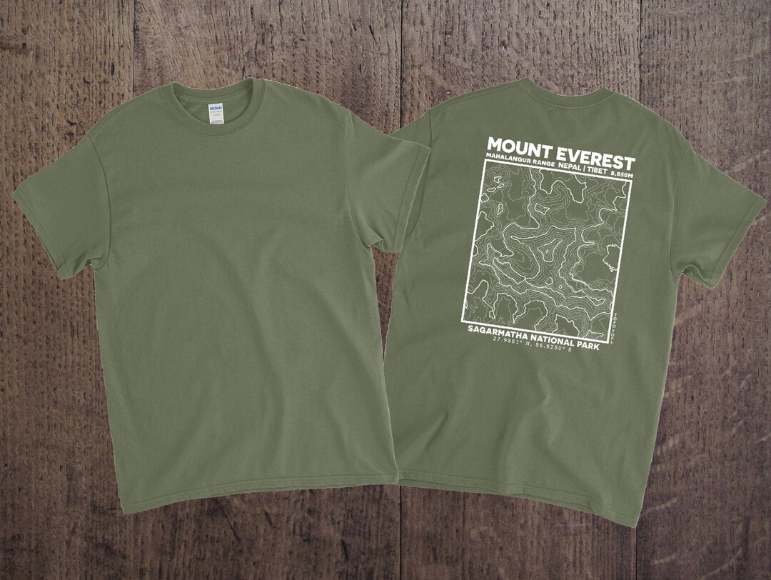 Mount Everest, Topographic Map Unisex T-shirt - Etsy