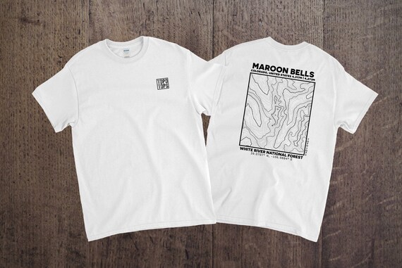 Maroon Bells Topographic Map Unisex T-shirt | Etsy