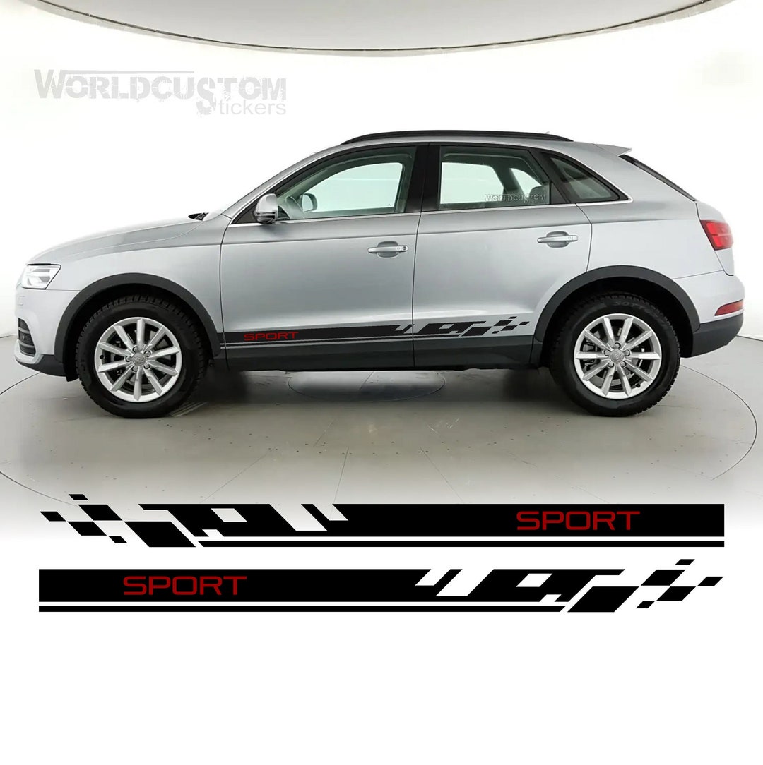 Stickers Side Stripes Compatible With Audi Q3 TDI Auto Tuning Racing ...