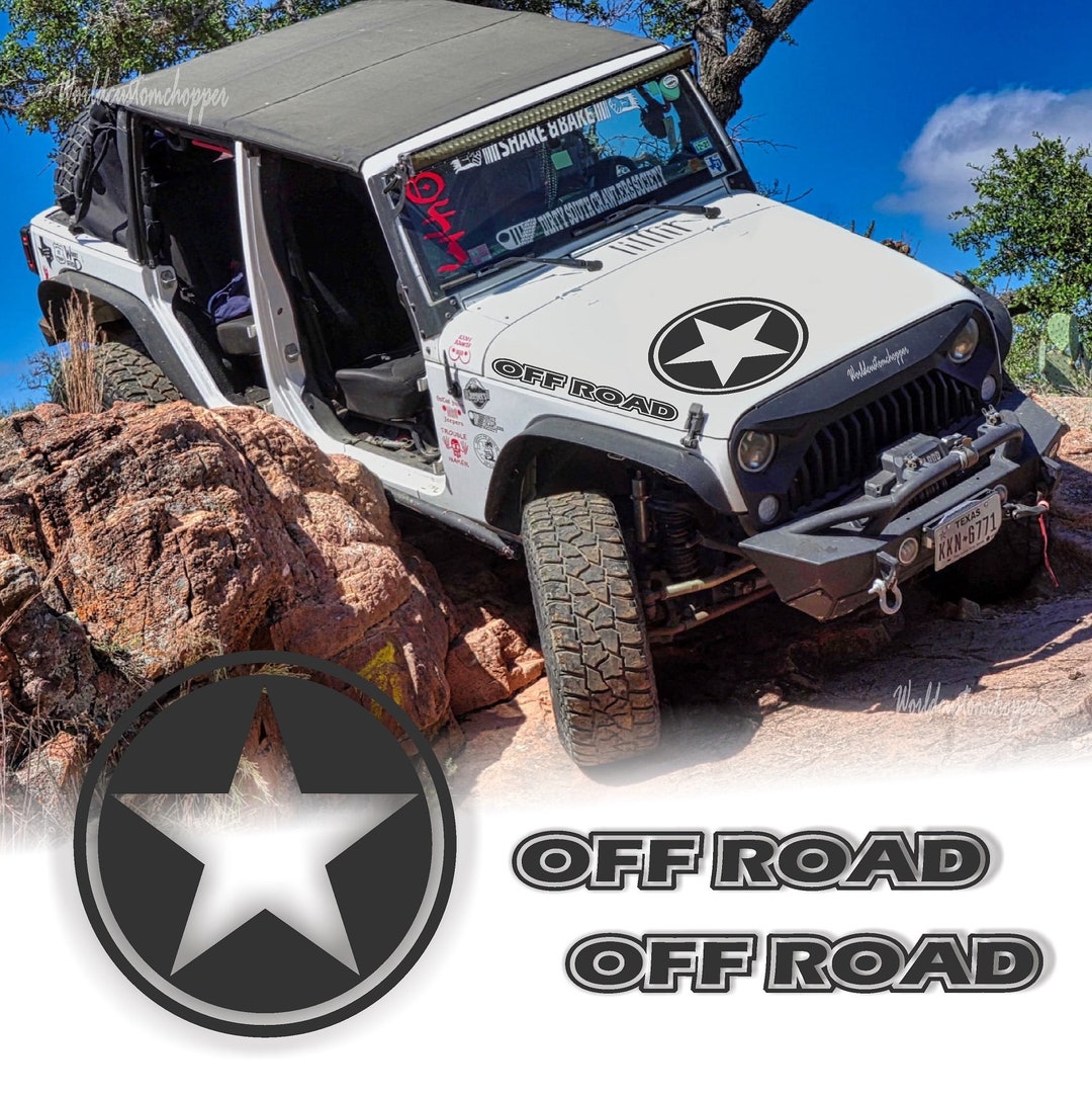 Stickers Offroad Stickers Jeep Wrangler Star Front Hood 40cm off Road - Etsy