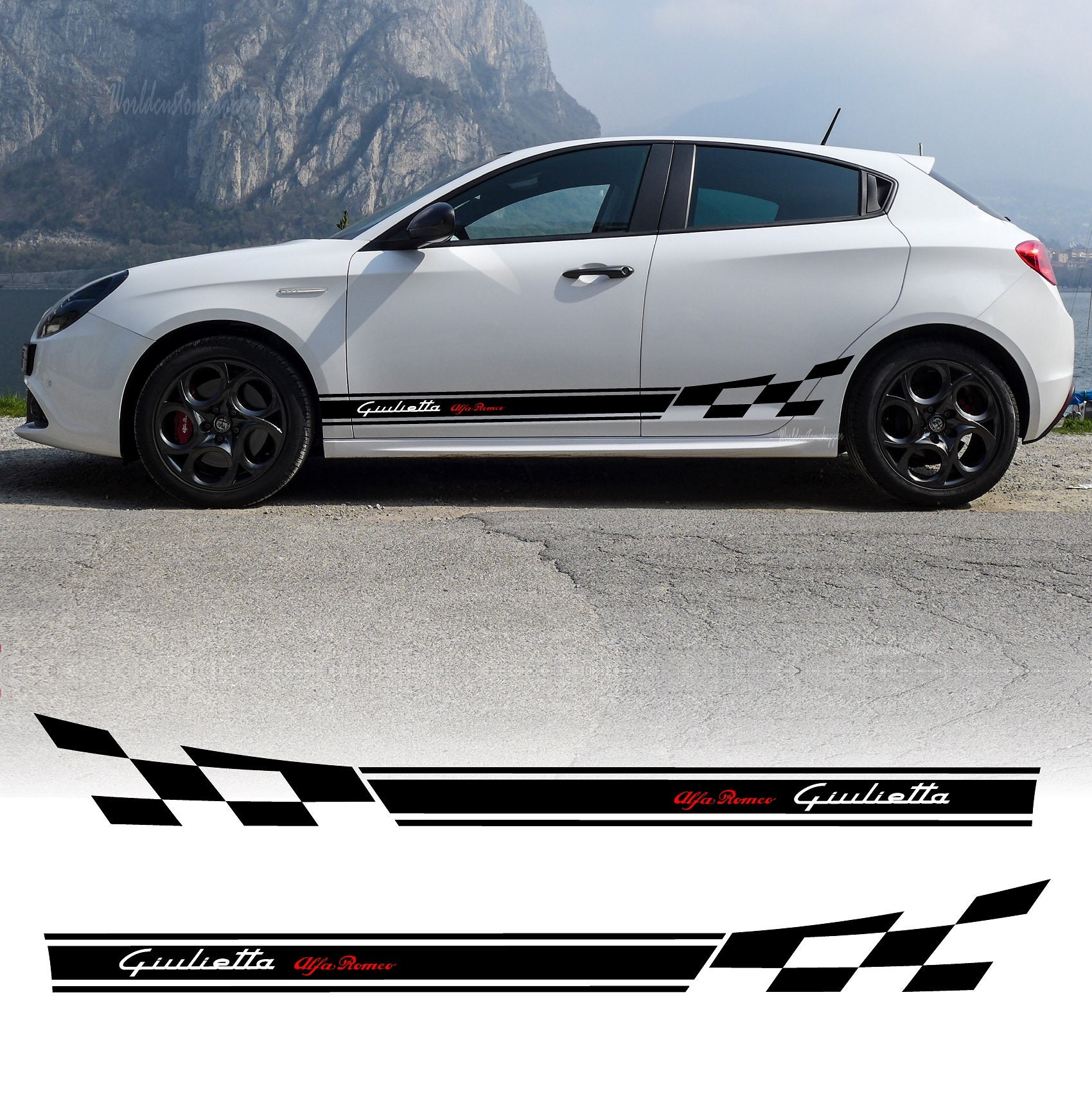 Adhesive Stickers Alfa Romeo Giulietta Bands under the door Side ...