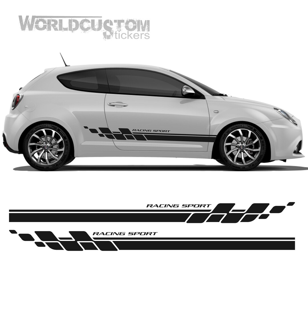 2 Stickers Door Strips Worldcustom Compatible With Alfa Romeo Mito Side ...