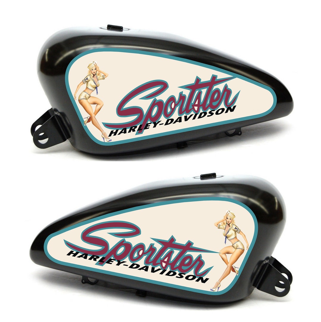 Vintage Tank Graphics Decal Stickers Compatible With Sportster Custom Motorcycles - Etsy
