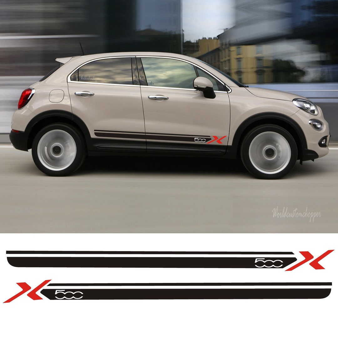 Stickers Decals for Fiat 500x Racing Sport Tuning Fiat Under Door Bands ...