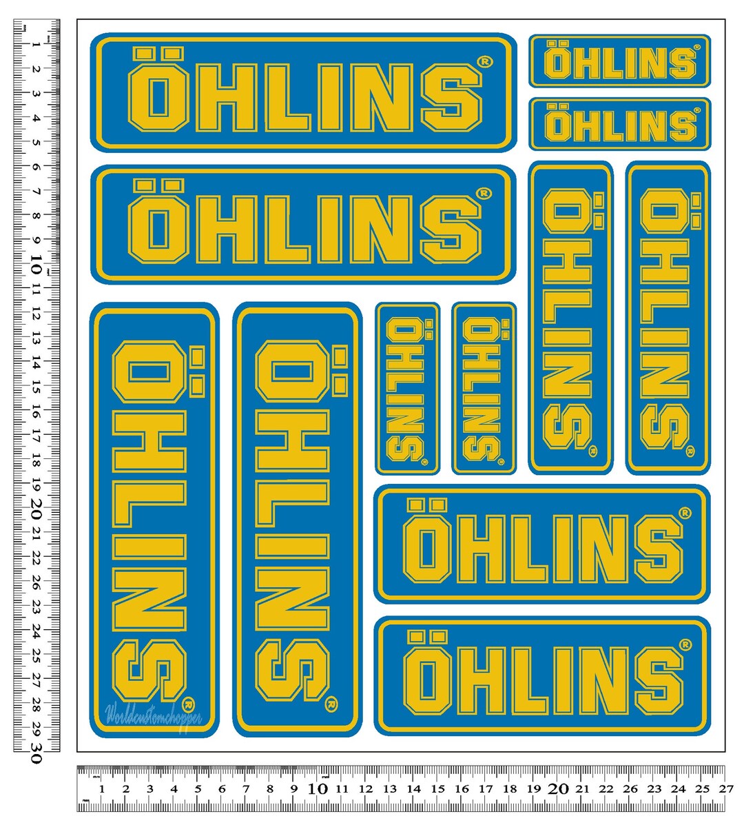 OHLINS Stickers for Suspensions Fairings Ducati Honda Suzuki Kawasaki ...