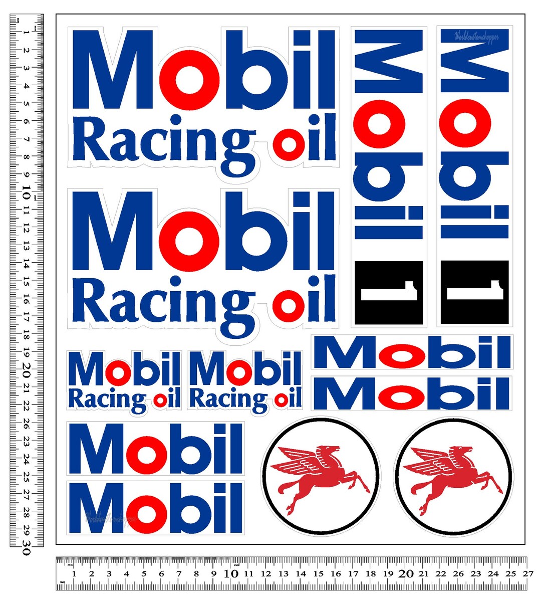 Mobil Technical Sponsor Stickers for Fairings Honda Suzuki Kawasaki ...