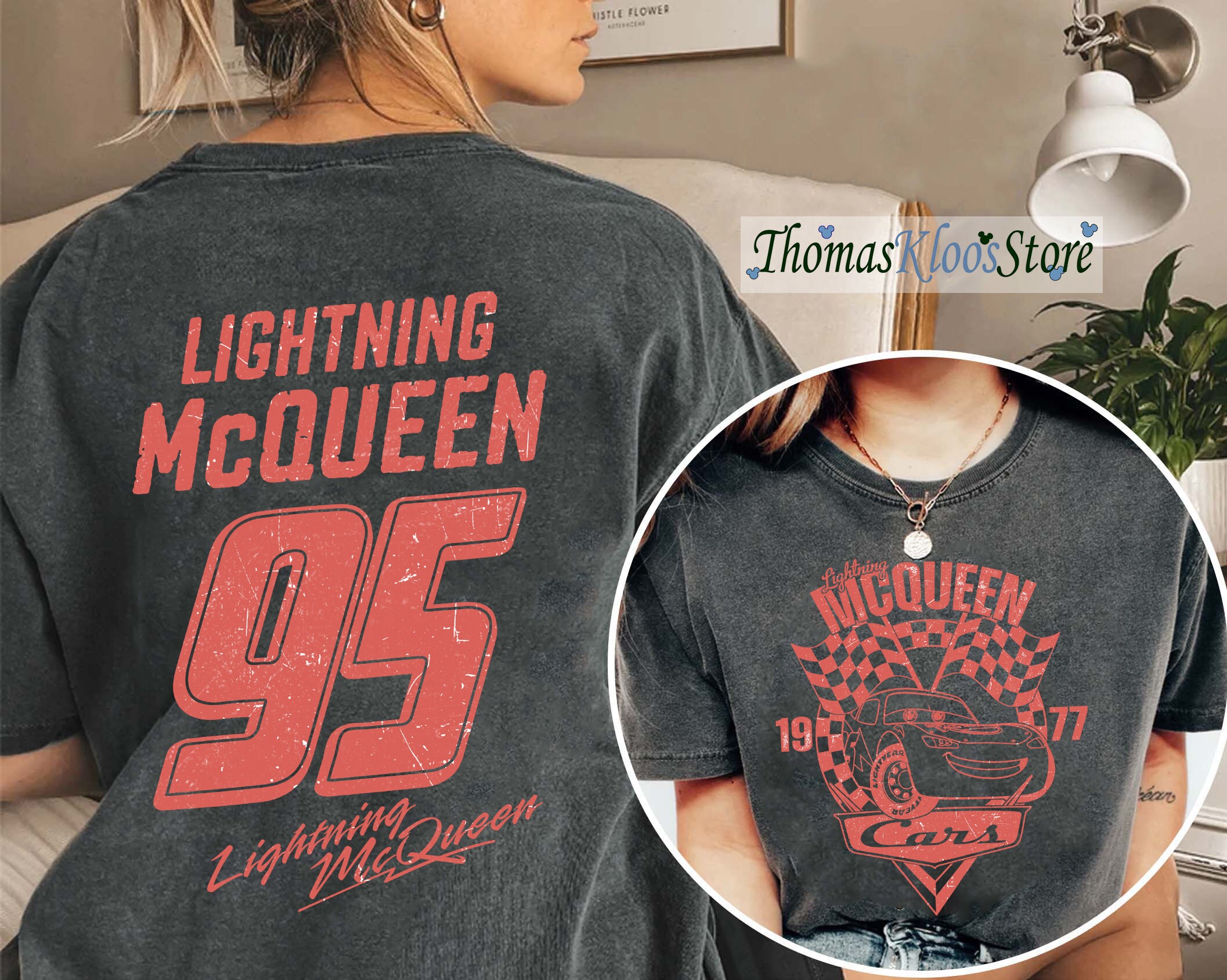 Two-Sided Lightning MCqueen Shirt, Retro Disney Cars Shirt sold by ...