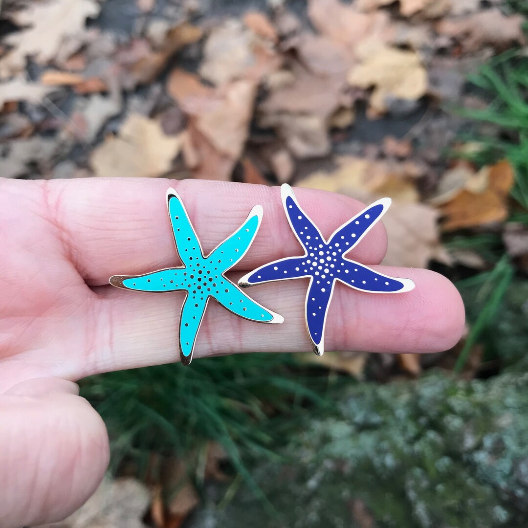 Starfish Enamel Pin Set of 2 Star Nautical Hard Enamel Badge Brooch - Etsy