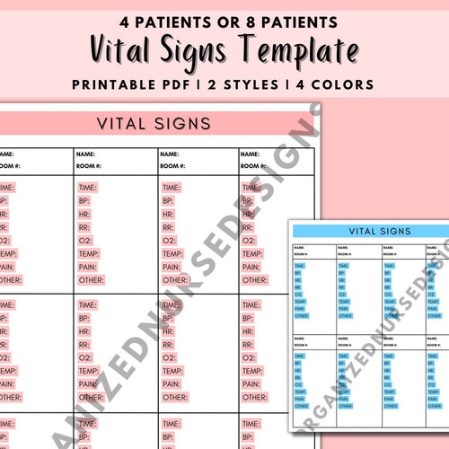 CNA Nurse Tech Report Sheet Vital Sign Sheet - Etsy