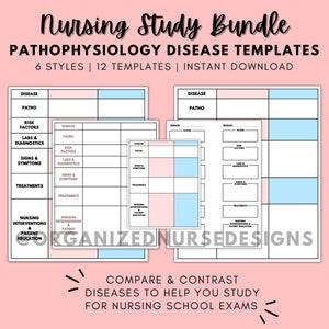 Nursing School Notes Template Nursing Student Nurse - Etsy