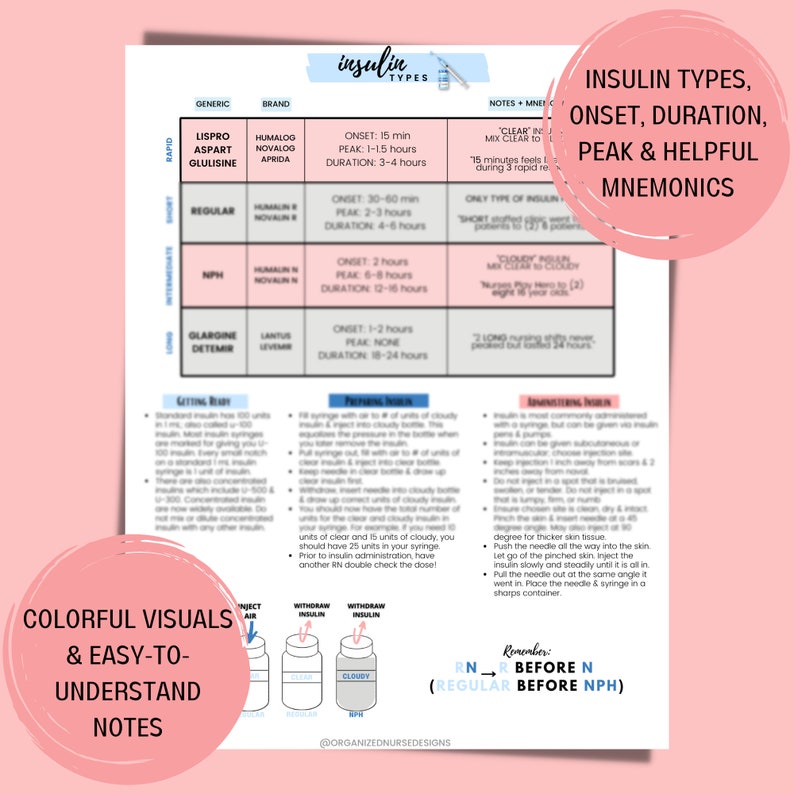 Diabetes Nursing School Notes Bundle Nursing Student - Etsy