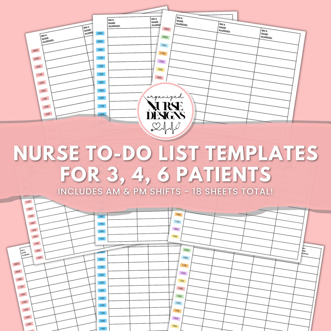Nurse Hourly To-do List Template: Med Surg Report Sheet (printable PDF ...