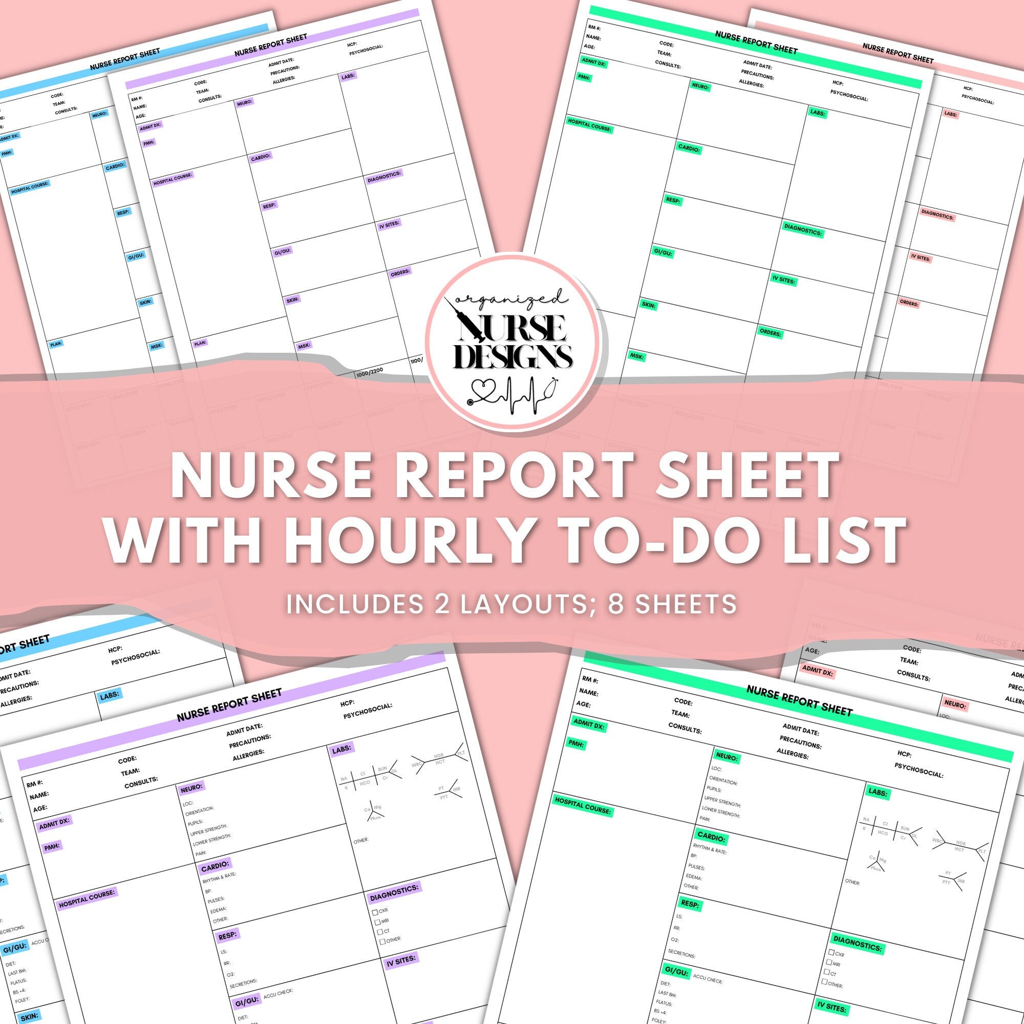 Nurse Report Sheet Med Surg Report Sheet ICU Report Sheet Hourly To-do ...