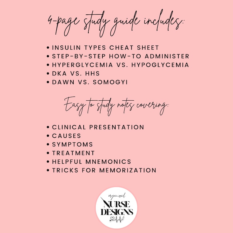 Diabetes Nursing School Notes Bundle Nursing Student - Etsy