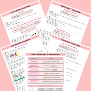 Pharmacology Nursing Dosage Calculations Cheat Sheets: Study Guide ...
