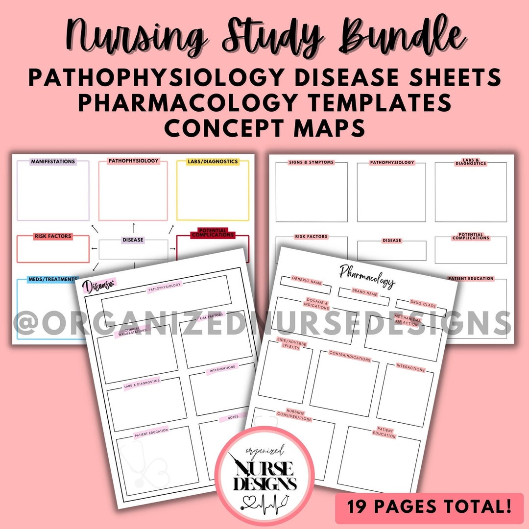 Nursing School Bundle, Pharmacology, Drug Card, Disease Sheets, Nursing ...