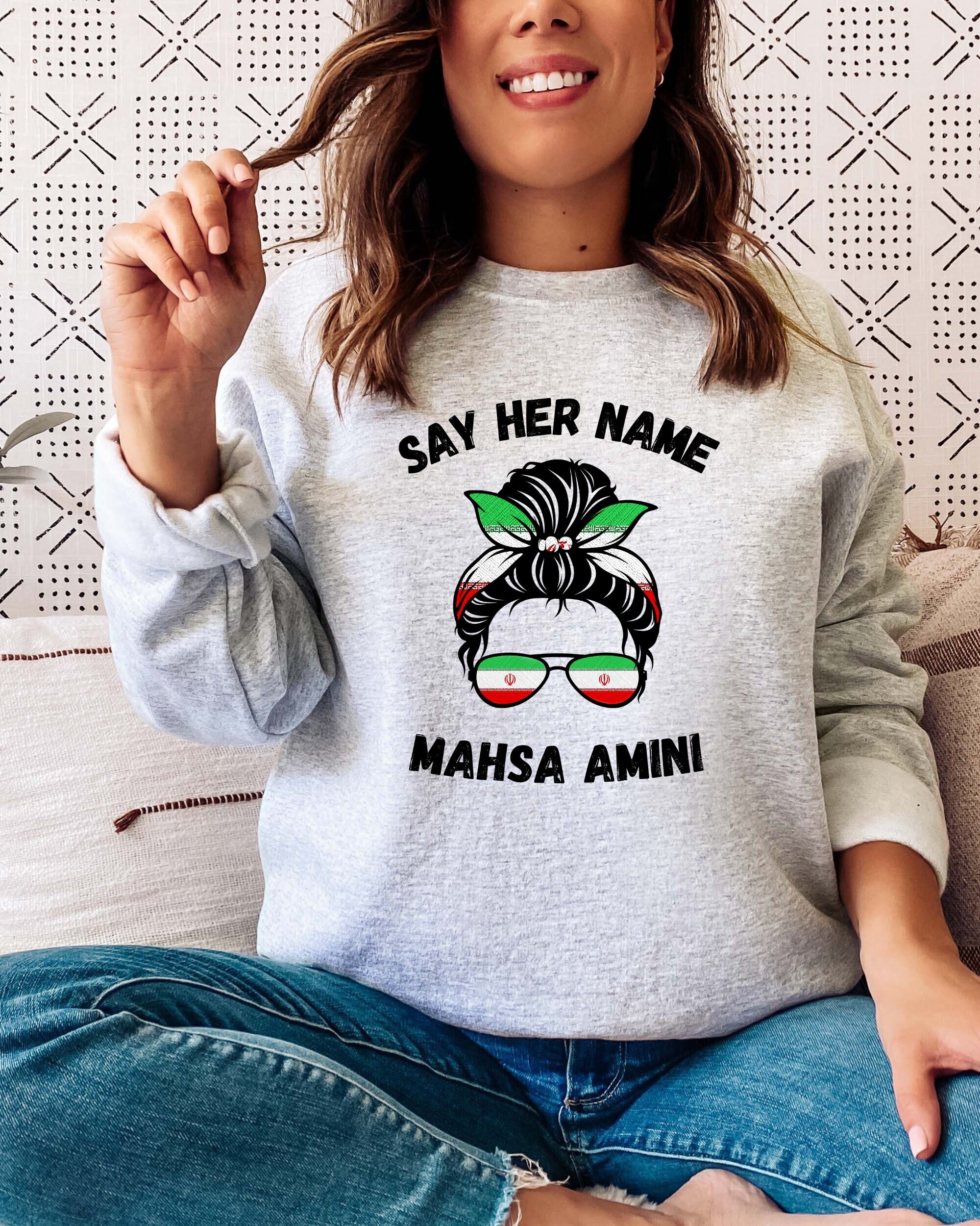 Say Her Name Mahsa Amini Stand With Iranian Women Sweatshirt - Etsy
