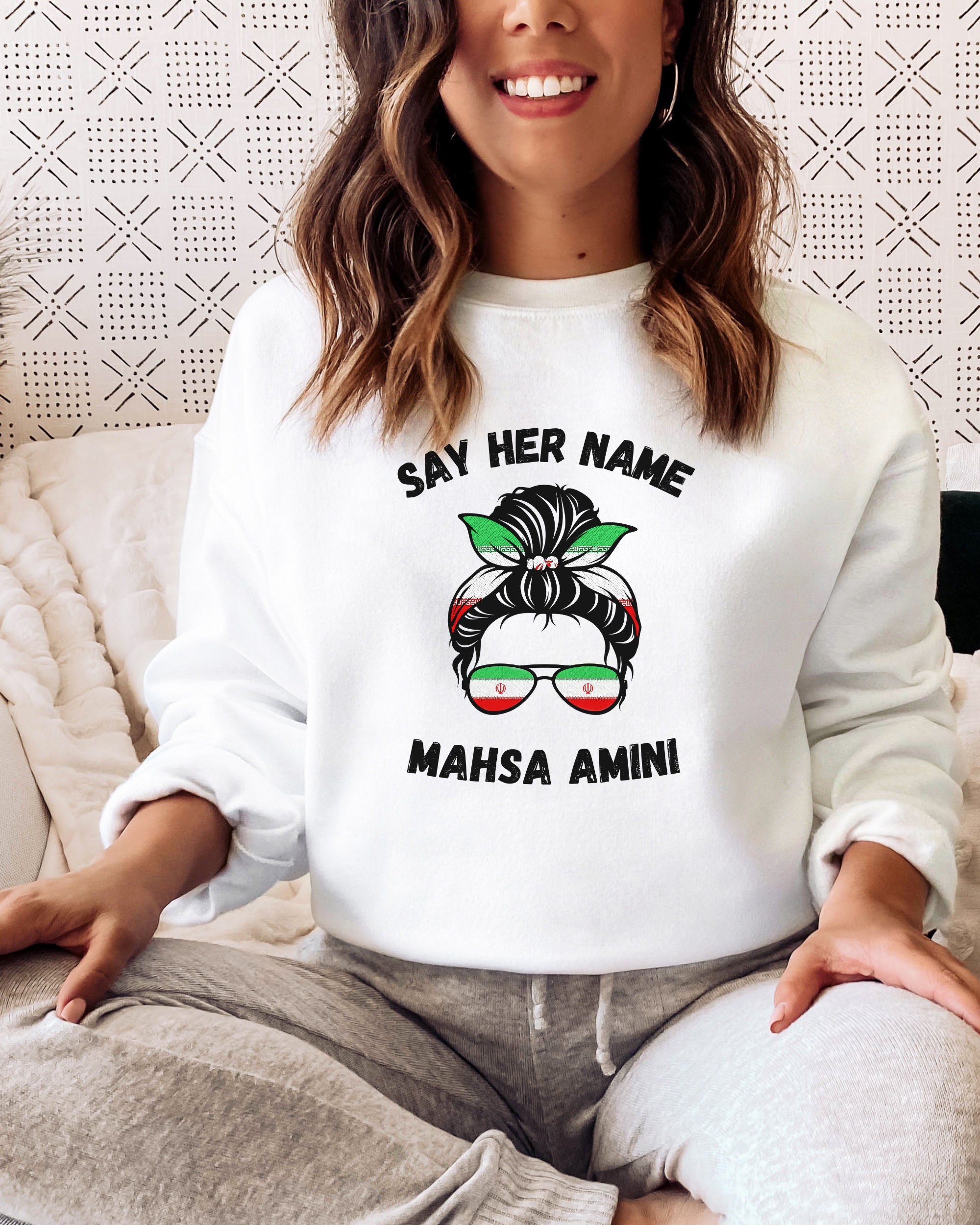 Say Her Name Mahsa Amini Stand With Iranian Women Sweatshirt - Etsy