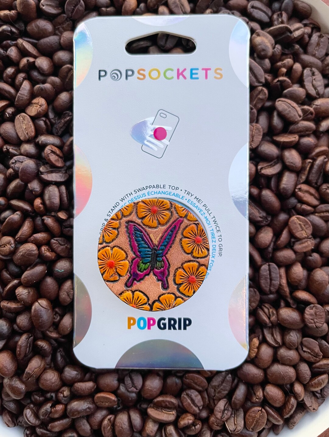 Tooled Leather Authentic Popsocket® Phone Grip Boho Butterfly - Etsy