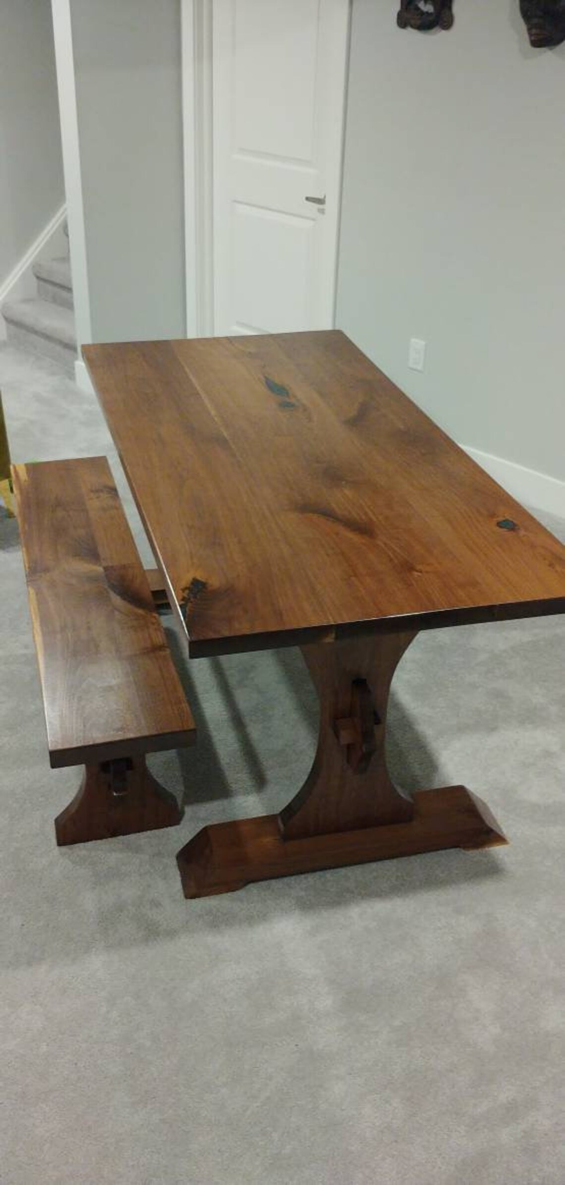 Custom Walnut Trestle Table - Etsy Canada