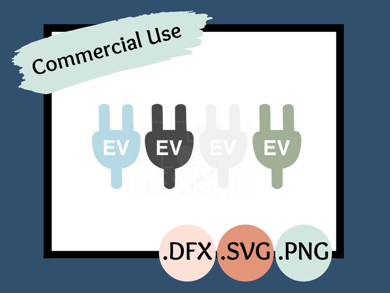 EV Plug DXF SVG Png File Download Cut File Digital - Etsy