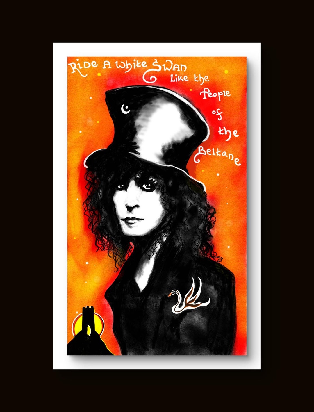 Marc Bolan Art Print - Ride a White Swan - Art Print - T-rex - Electric ...