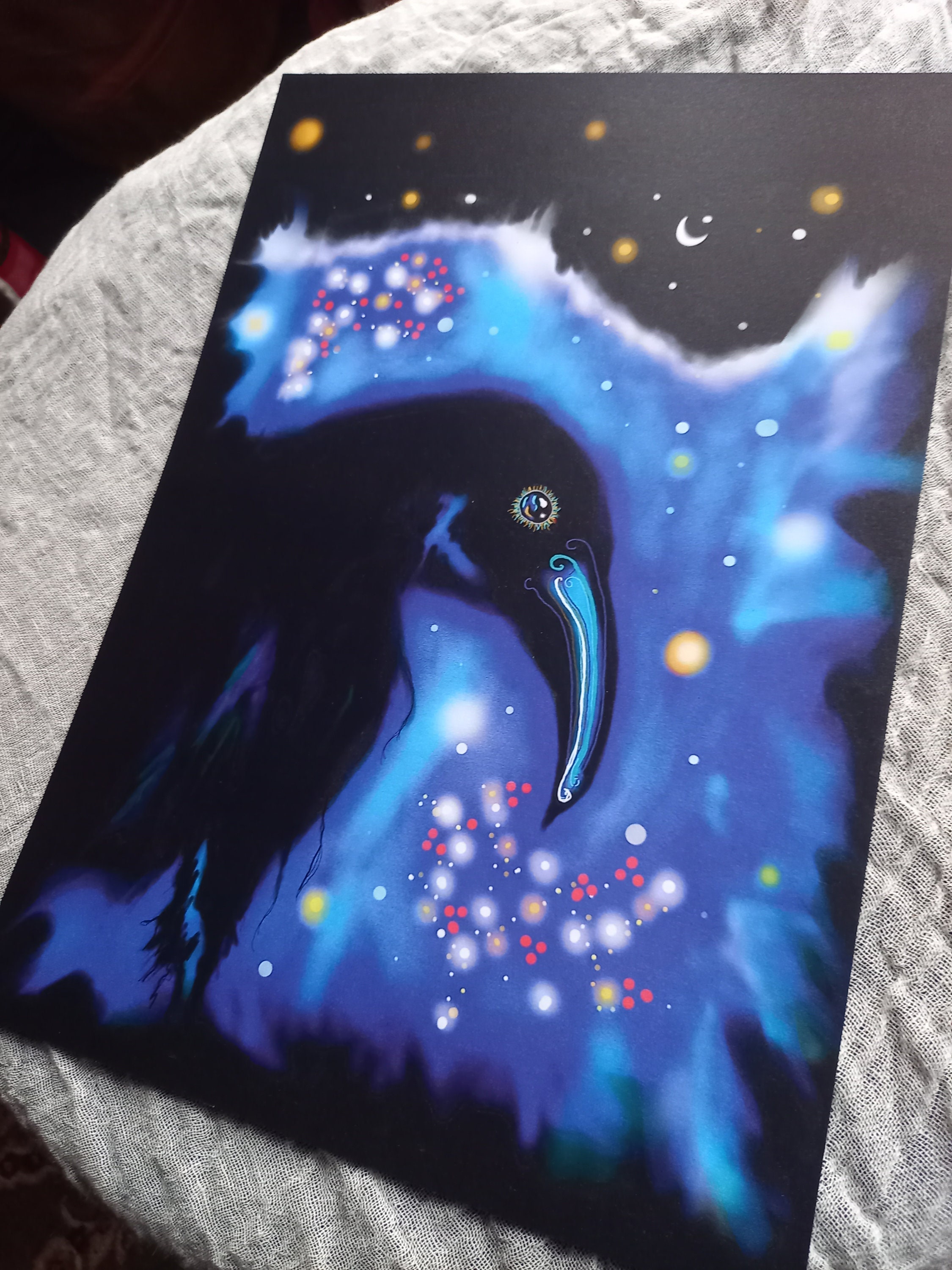 Raven Art Print Raven Art Illustration Wildlife Wall Art - Etsy